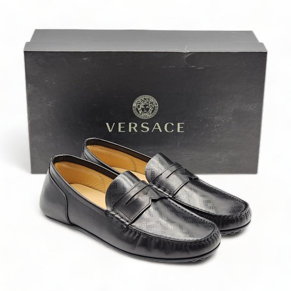 Versace | Shoes | Versace Greca Leather Drivers Mocassins Loafers ...